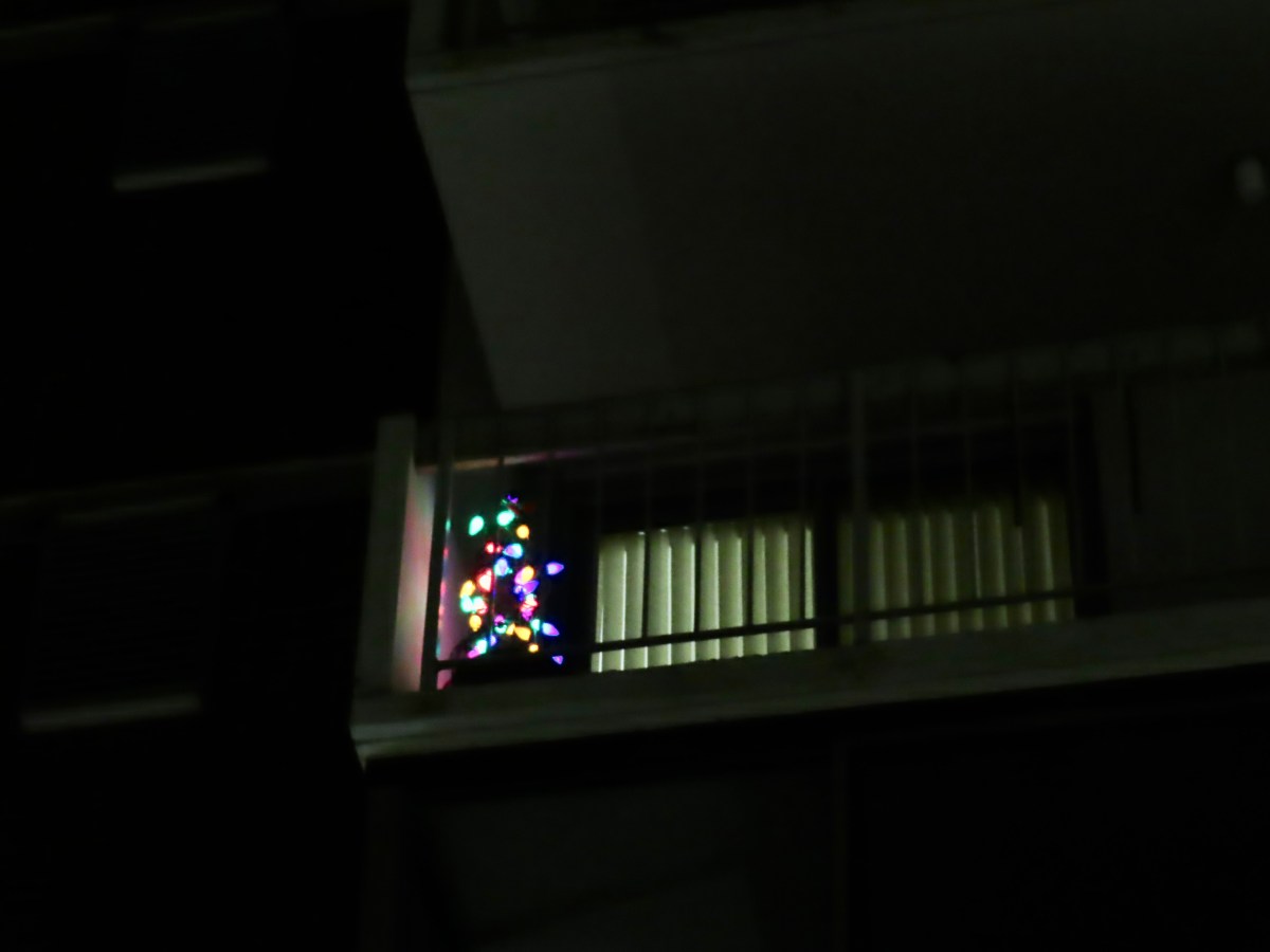 Lit Apartment Buildings – Through Camera & Pen